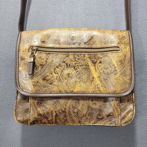 Relic | Bags | Relic Purse Handbag Brown Paisley Tooled Vegan Faux ...